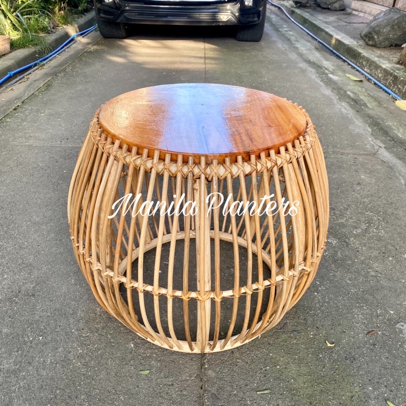 AURORA RATTAN TABLE WITH SOLID ACACIA TABLE TOP | Shopee Philippines