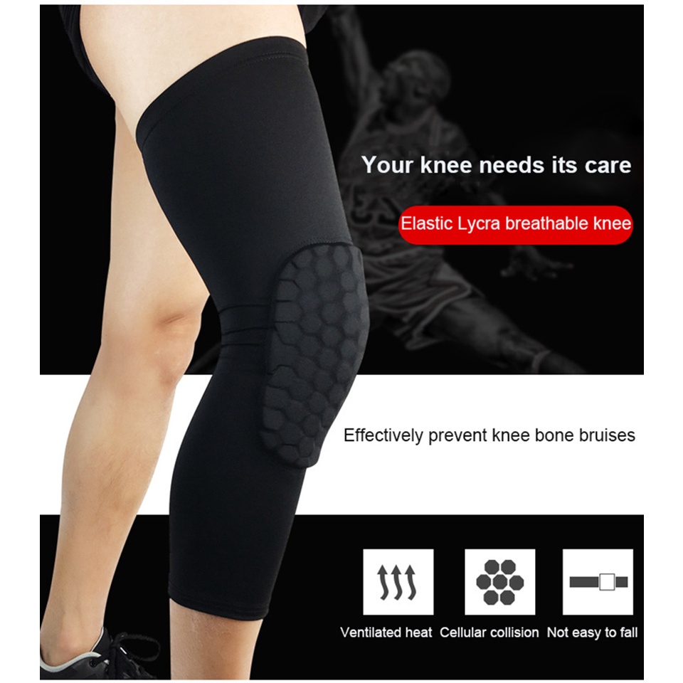 Knee Protector Stockings Knee Support Pad Braces Sports BlackXL Y3623 ...
