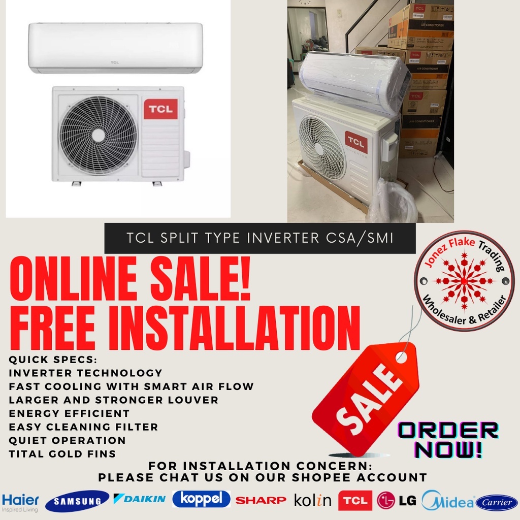 TCL Split Inverter MEI model with WIFI connectivity 1hp and 1.5hp with FREE INSTALLATION ...