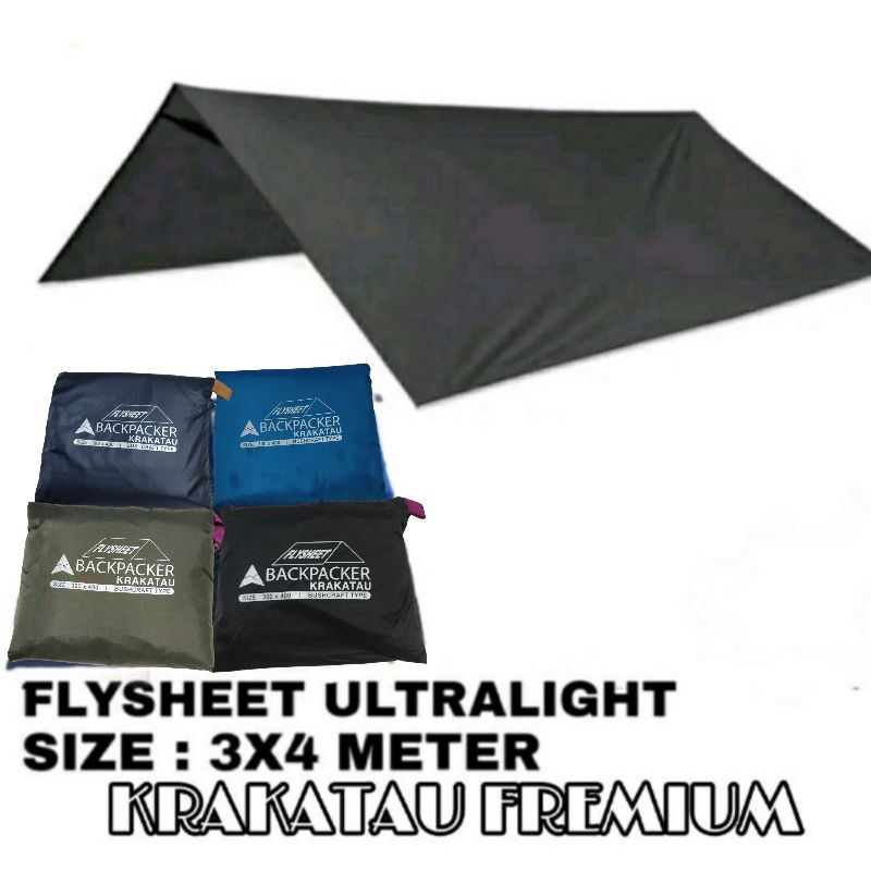 TENDA Flysheet 3X4 M BACKPACKER KRAKATAU - Tent Fly sheet size 3m x 4m ...