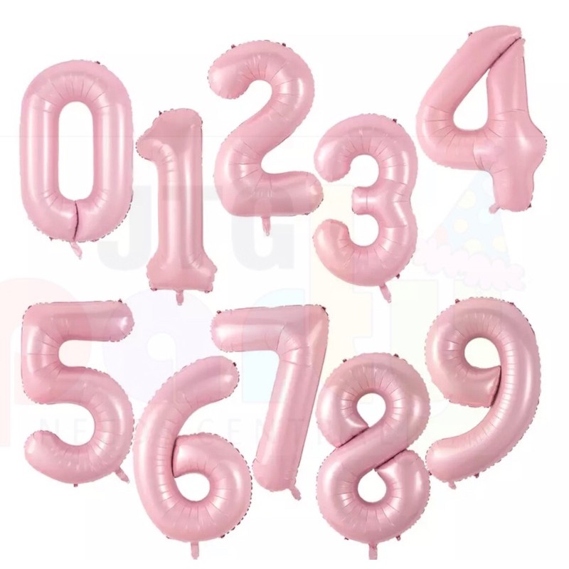 32inch PASTEL PINK Foil Balloon Number party decoration partyneeds ...