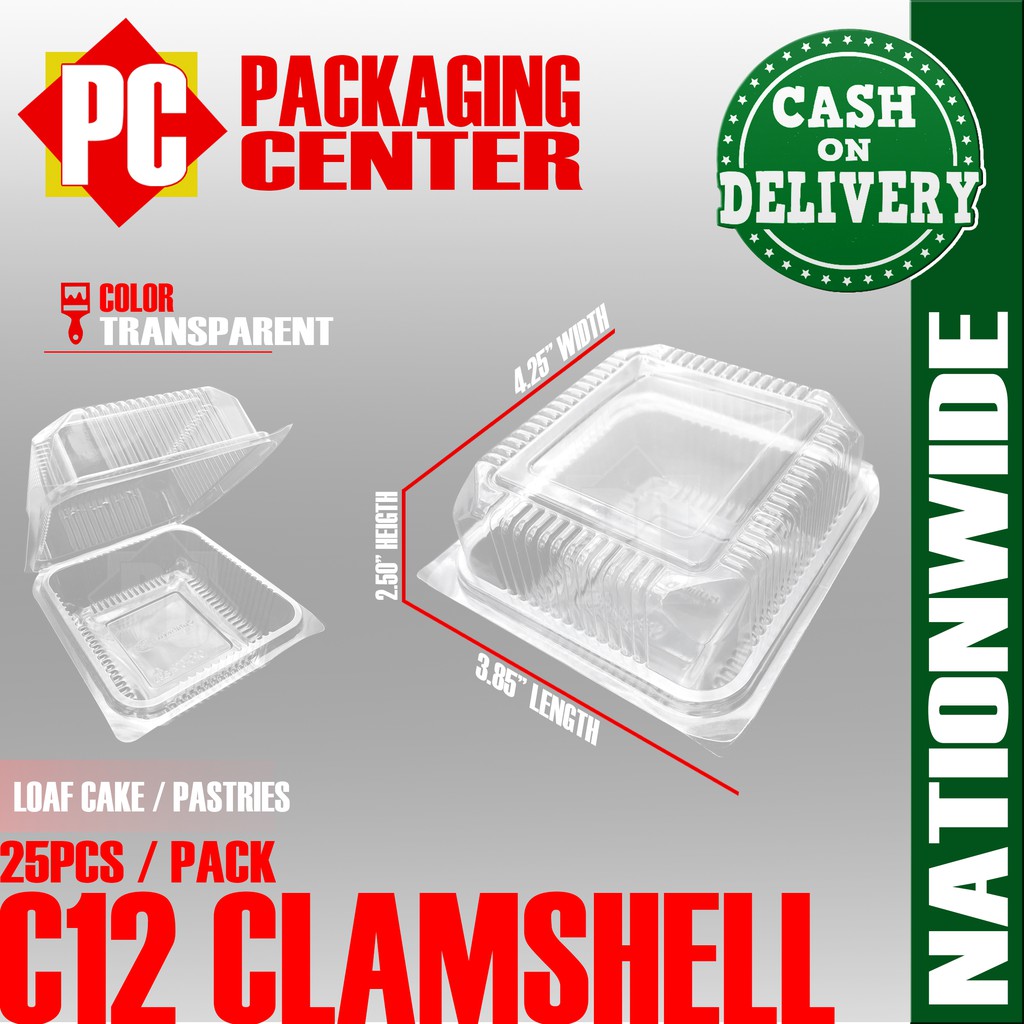 C12 Hamburger Clamshell by 25pcs per pack COD Nationwide! | Shopee ...