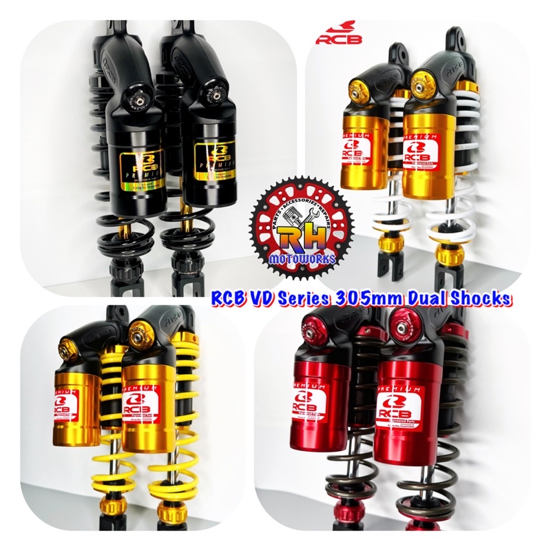 RCB VD-SERIES 305mm Dual Rear Shocks for Aerox v1/v2, Nmax v2 (2020 ...