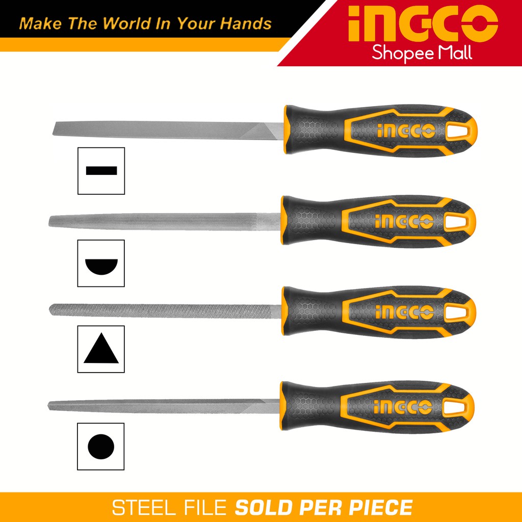 Ingco 8-Inch Steel File 200mm T12 SOLD PER PIECE HSTF088 / HSRF088 ...