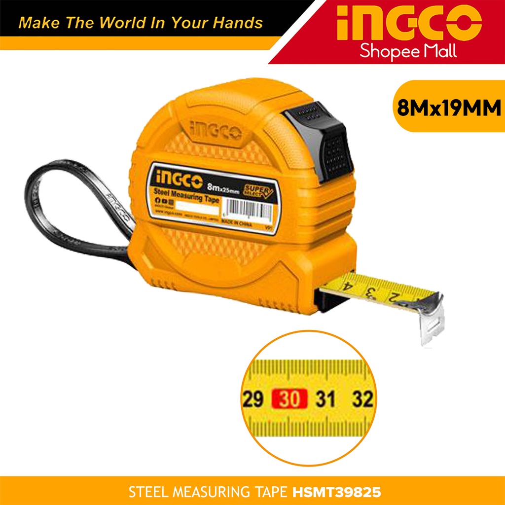 Ingco Steel Measuring Tape Measure With Metric And Inch HSMT39519 ...