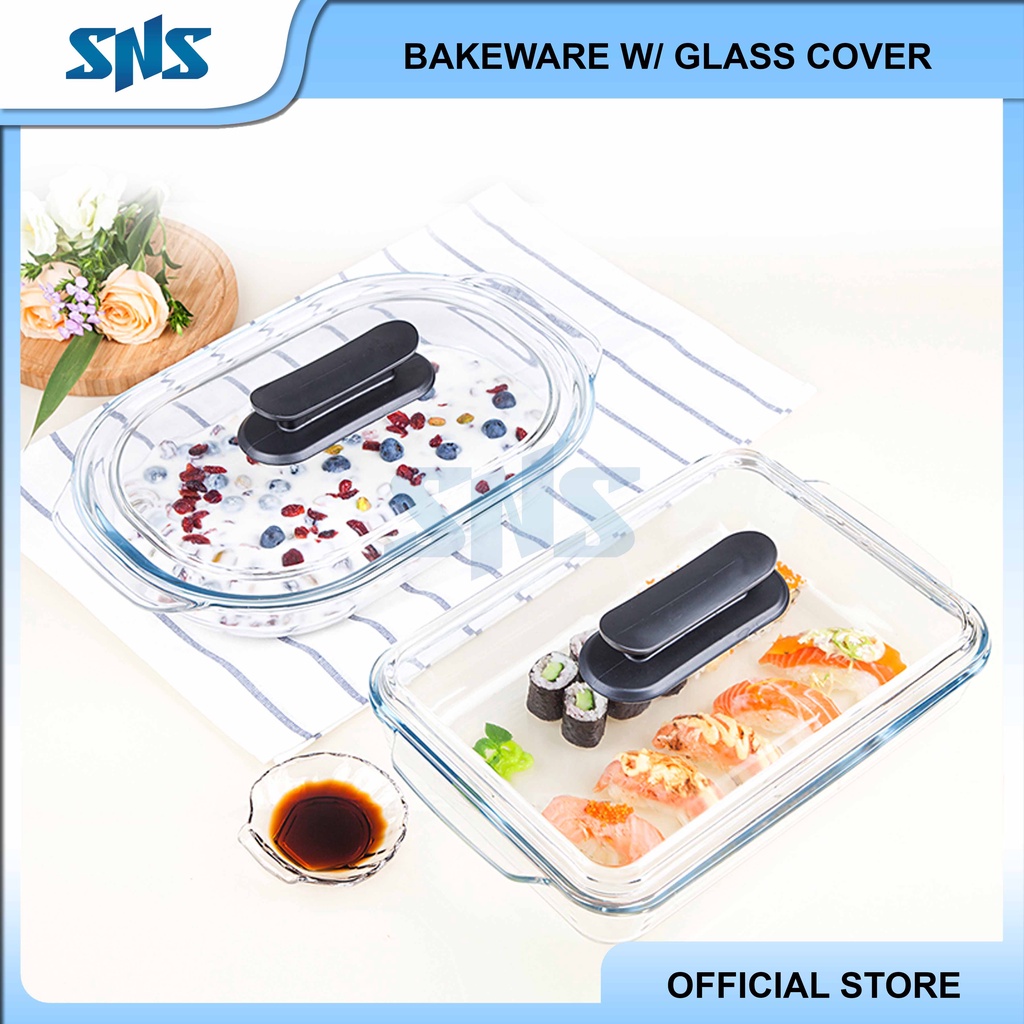 SNS Microwavable Tempered Glass Rectangular/Oval Bakeware 3.0L 78095. ...