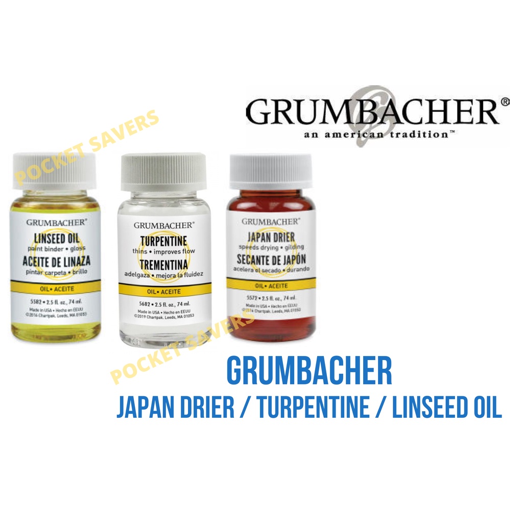 GRUMBACHER Oil Medium 2.5 oz (Turpentine, Linseed, Japan Drier ...