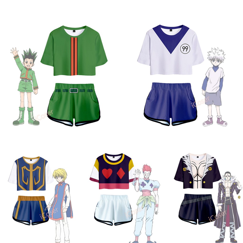 Anime Hunter x Hunter Crop Top Killua Zoldyck Jerseys Kurapika Cosplay ...