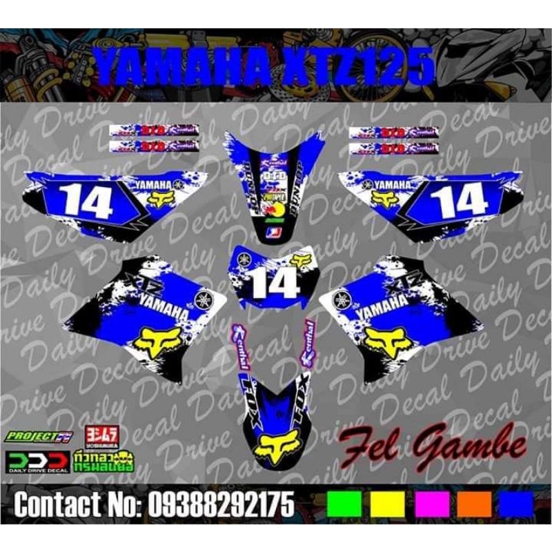 YAMAHA XTZ 125 FULL DECALS DESIGN | Shopee Philippines