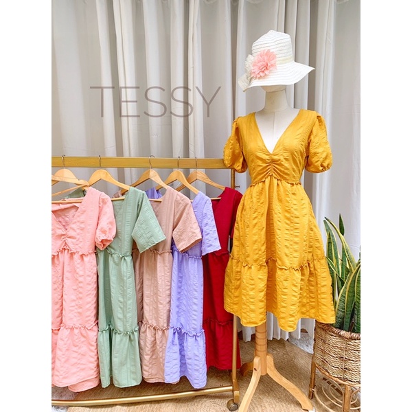 Tessy Ruffle Dress New Arrival( madebylolas official) | Shopee Philippines