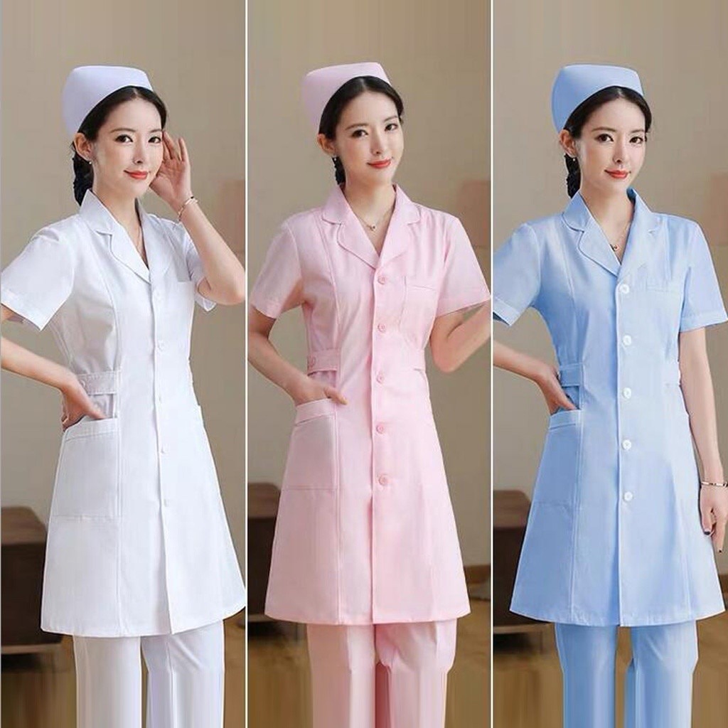 Woman Workwear Robe Scrubs Pharmacy Pharmacist Jacket Clinic White Gown ...
