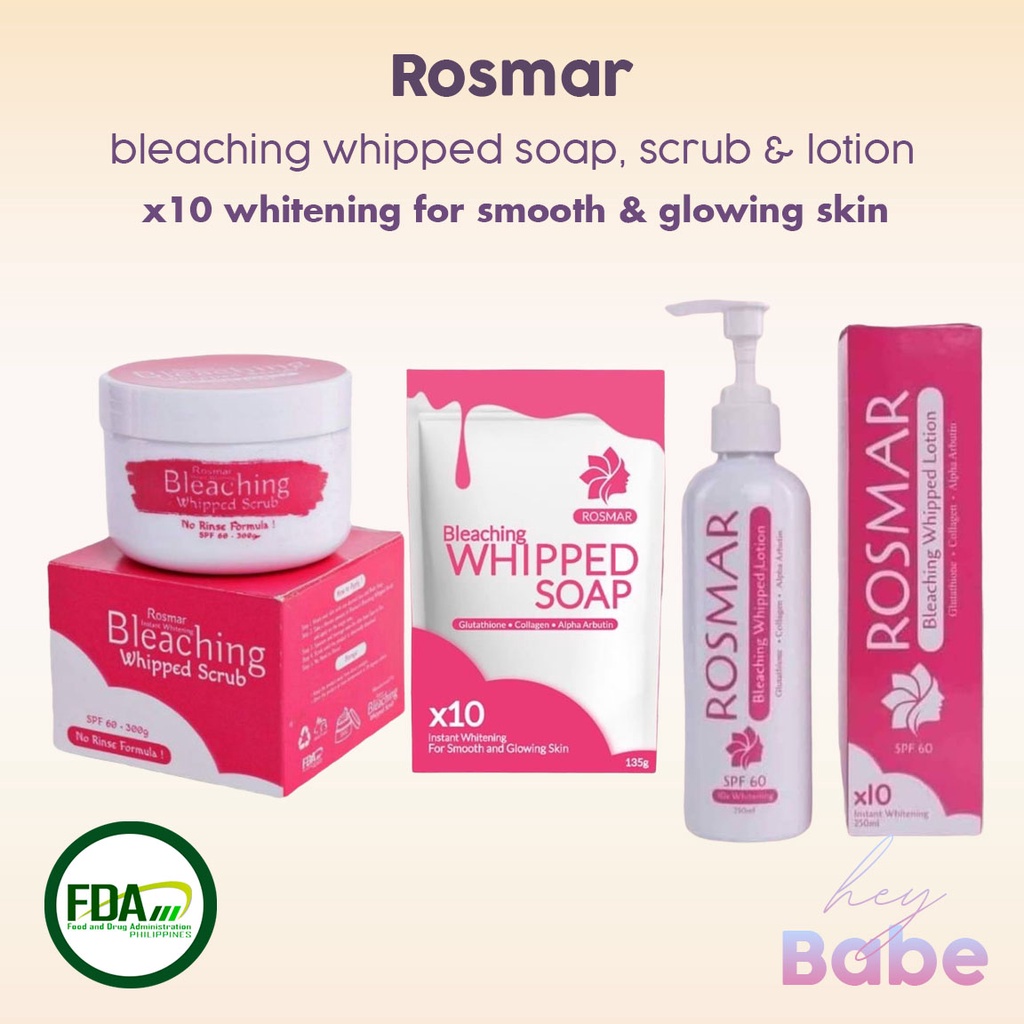 ROSMAR - Bleaching Whipped Scrub 300g, Whipped Lotion 150ml & Whipped ...