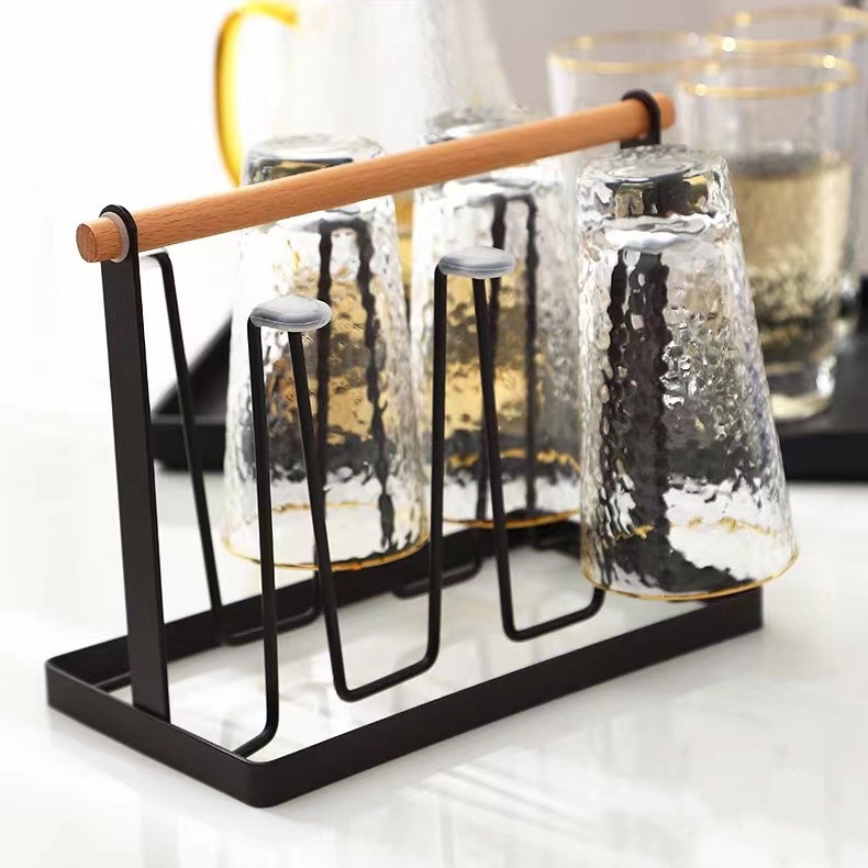 Kitchen Utensils Wrought Iron Cup Holder Household Drain Cup Shelf Home ...