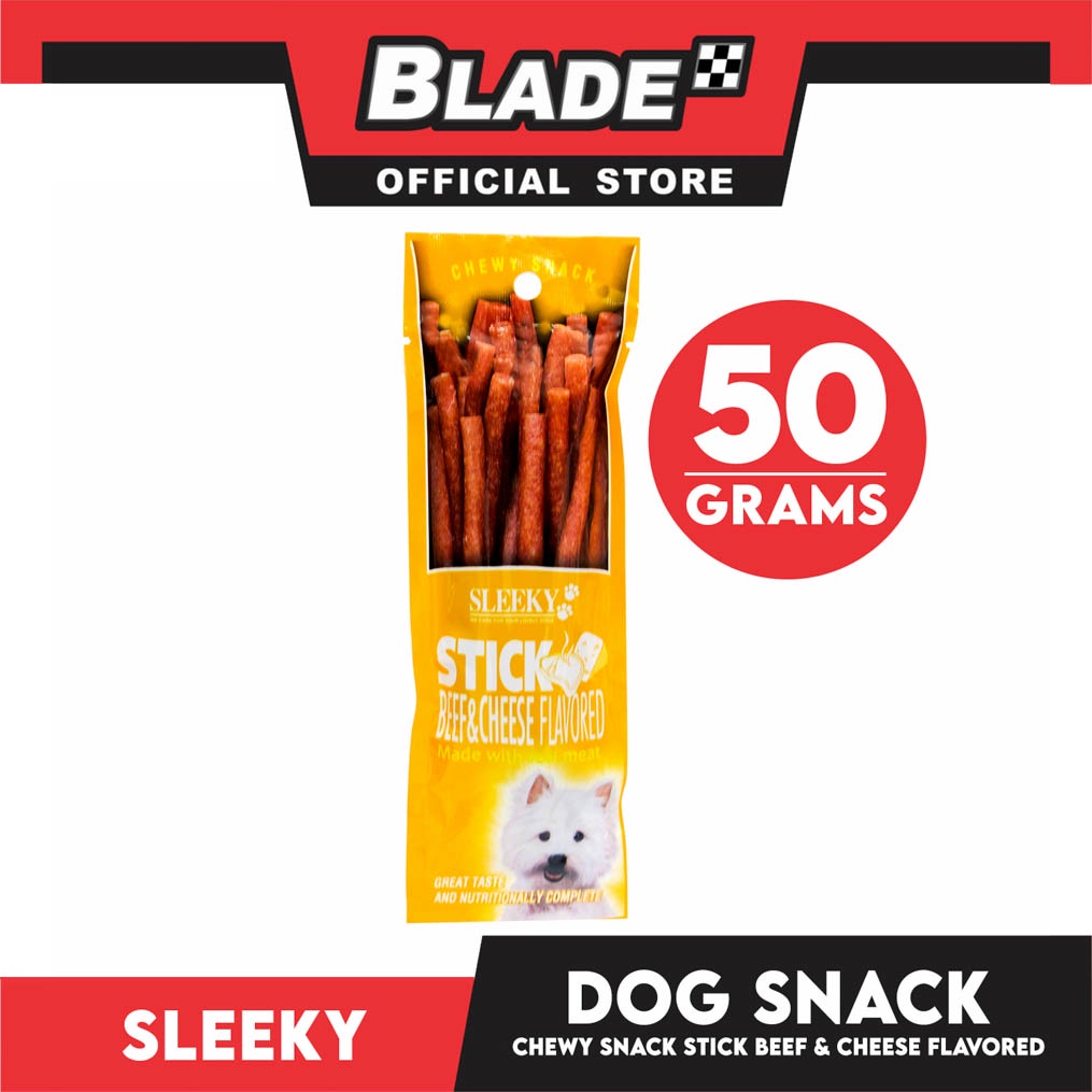 Sleeky Chewy Snack Stick Beef and Cheese Flavored 50g Dog Treats ...