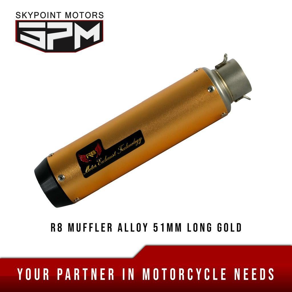 R8 MUFFLER ALLOY 51MM LONG CANISTER GOLD (9856-657) | Shopee Philippines