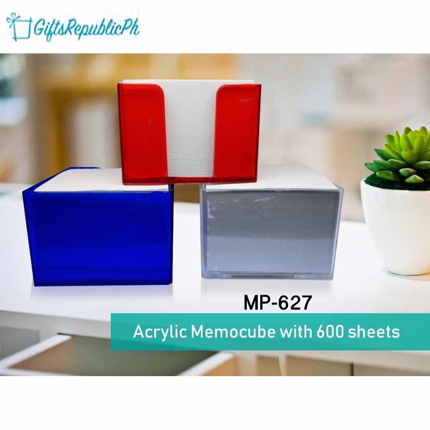 Acrylic Memo Holder, Arcylic Memo Cubes with 600 sheets of Unruled ...