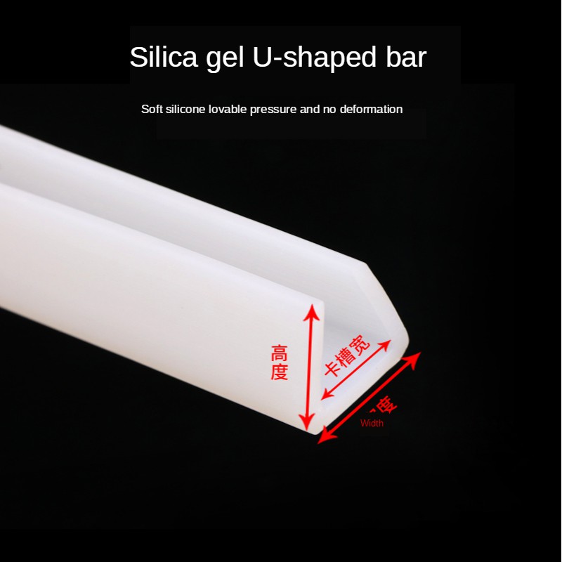 U Channel Silicone Rubber Shower Door Glass Sealing Strip Edge Trim ...