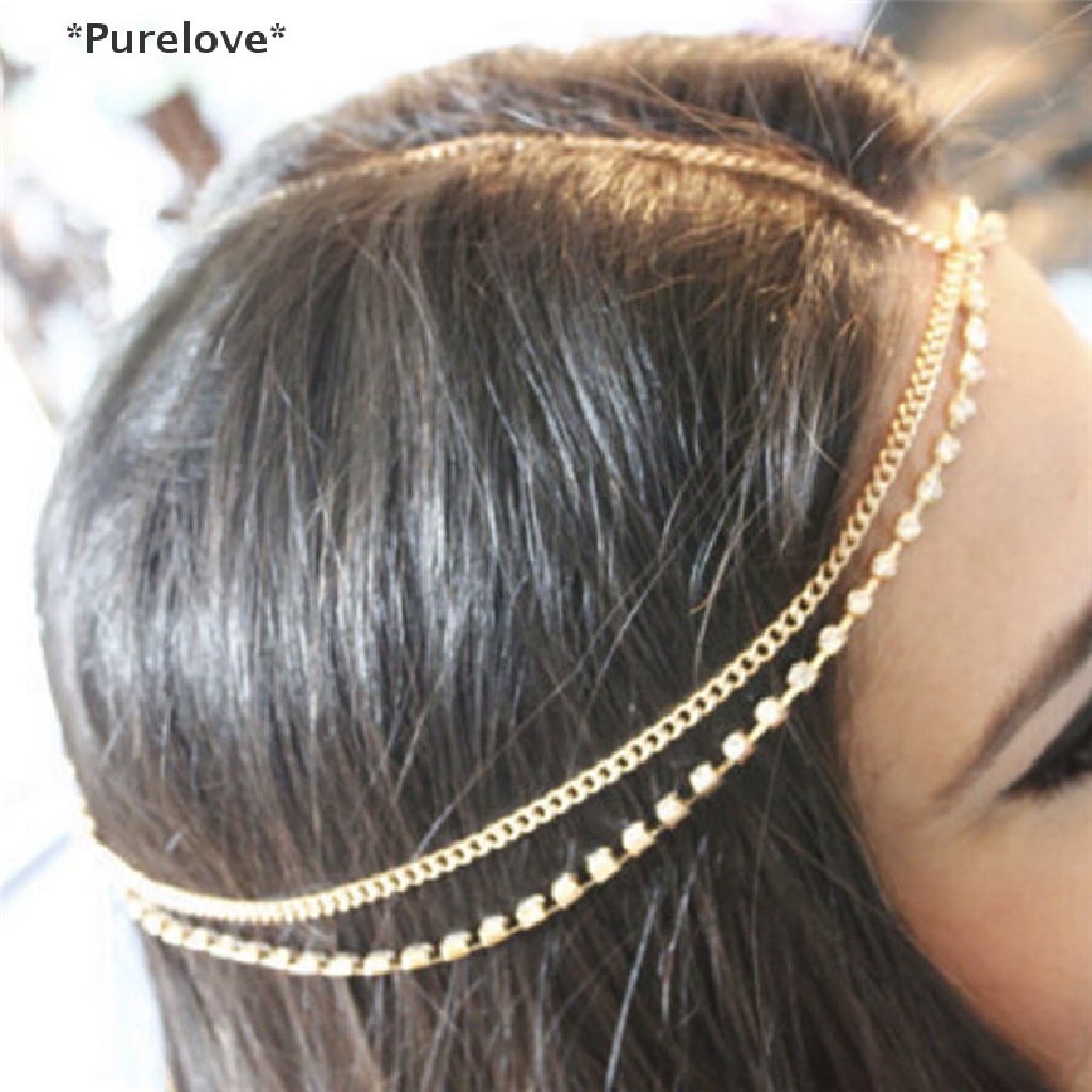 Purelove> Metal Multilayer Boho Head Chain Headband Wedding Hairstyle ...
