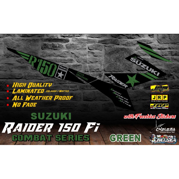 Suzuki Raider R150 Fi Combat Series Decals / Stickers with freebies ...