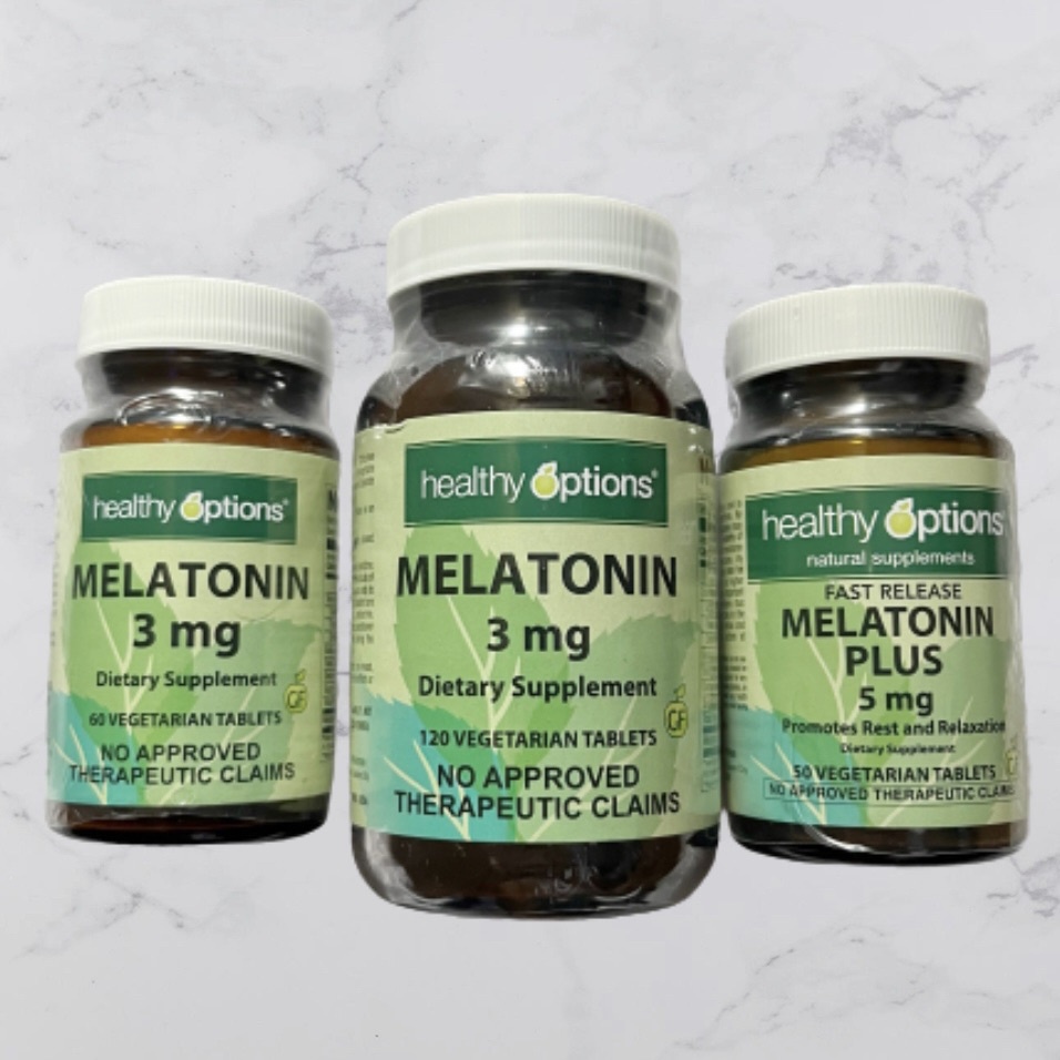 Healthy Options Melatonin 3mg, 5mg, 10mg vegetarian tablets/capsules ...