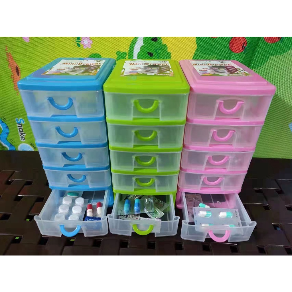 5Layers Mini Drawer Desk Storage Boxes Plastic Boxes | Shopee Philippines