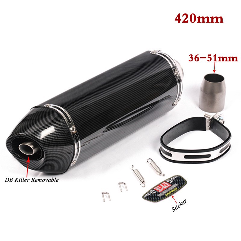 Motorcycle Yoshimura R77 Exhaust Muffler Pipe with DB Killer Universal 51mm Canister Pipe ...
