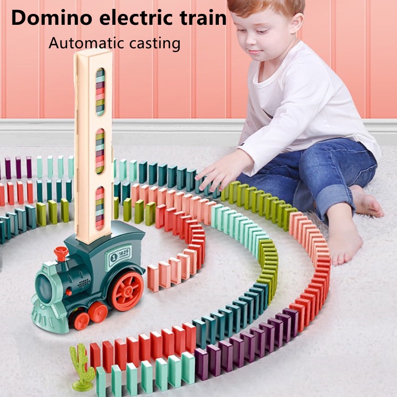 Domino Automatic Put Licensing Electric Train Toy Small Train Celebrity ...