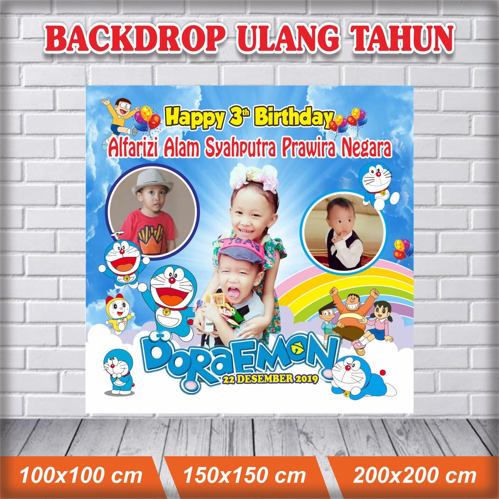 Birthday BANNER/Birthday BACKDROP/DORAEMON Birthday BANNER | Shopee ...