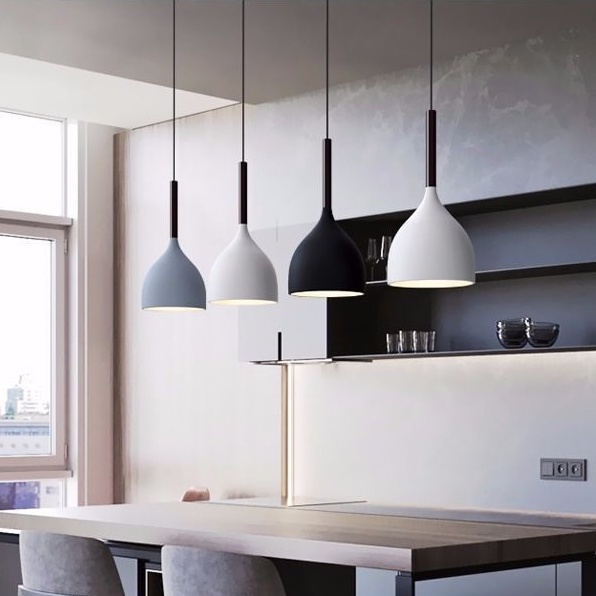 Restaurant Bar Counter Chandelier Nordic Macaron Dining Table ...