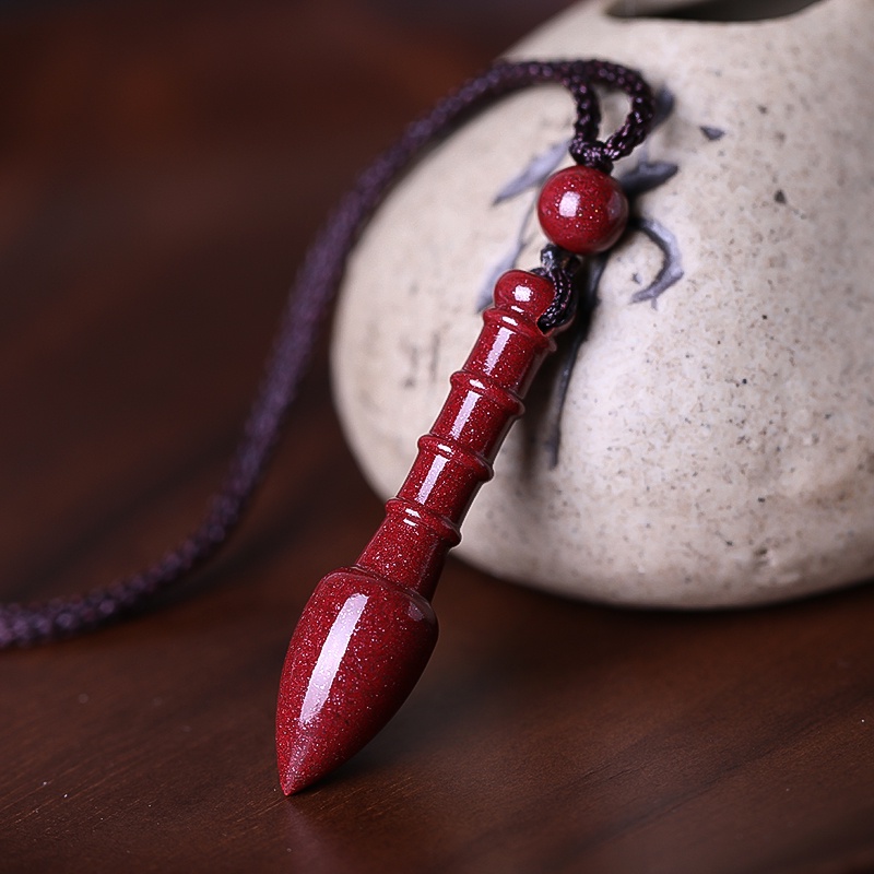 5A Natural Cinnabar Lotus Flower Necklace Pendant Genuine Vermilion DIY ...