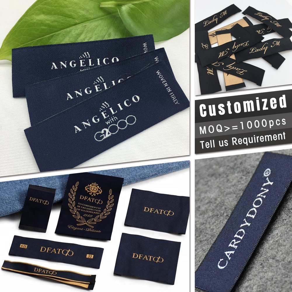 cotton care label personalized woven embroidery label customize ...