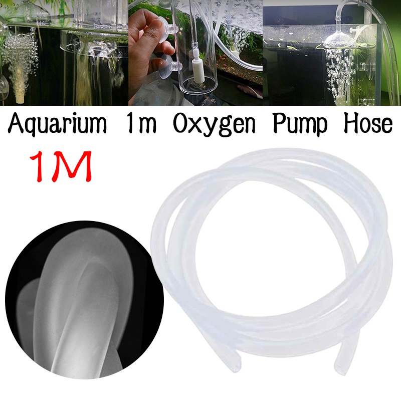 Aquarium 1m Oxygen Pump Hose Air Bubble Stone Aquarium Fish Tank Pond ...