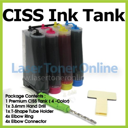 CISS Ink Tank ( 4 Color ) Continuous Ink Supply System For Ink Inkjet ...