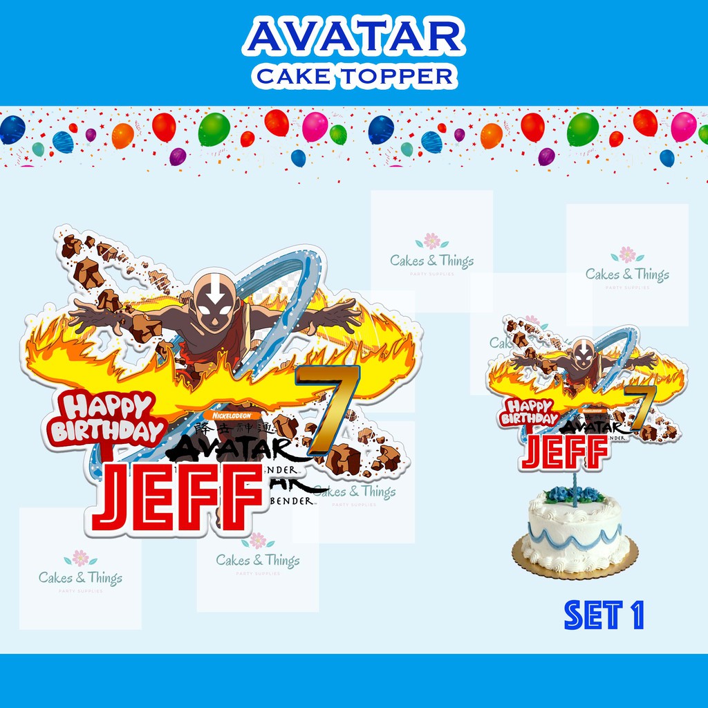 Avatar The Last Airbender Cake Topper Cupcake Banner Party Decoration ...