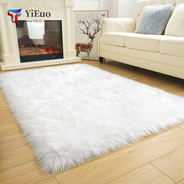 【Ready Stock】White Fluffy Carpet Shaggy Soft Fur Carpet Floor Mat Anti ...
