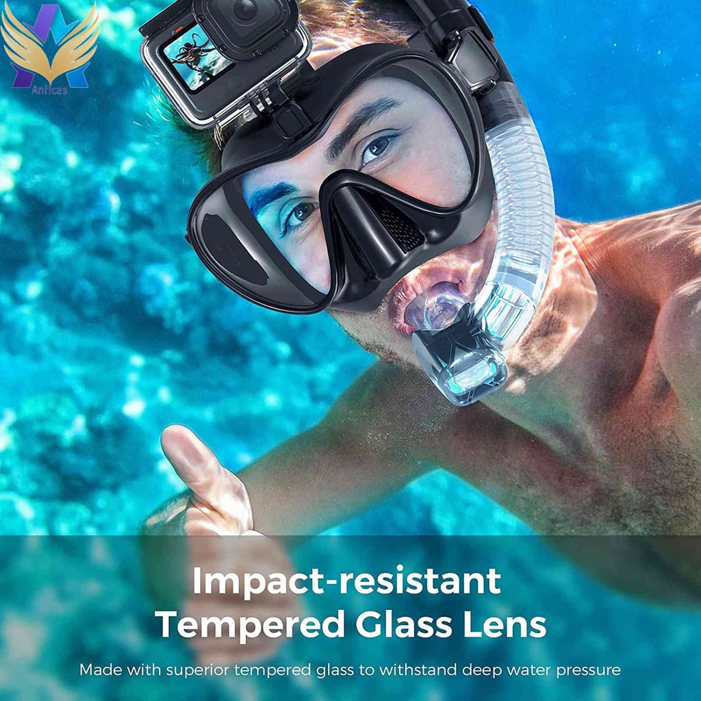Diving Goggles - Snorkel Goggles Mask Set with Dry Snorkel Mount for ...