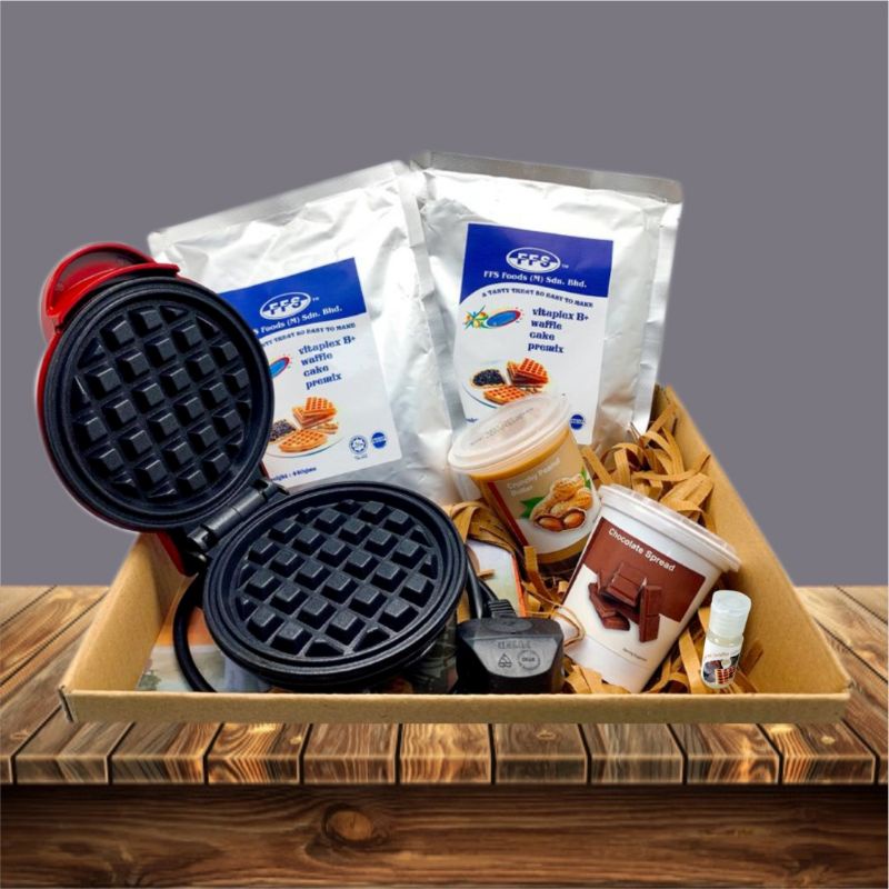 Diy waffle crispy mix Set A with mini waffle baker Family mini Q ...
