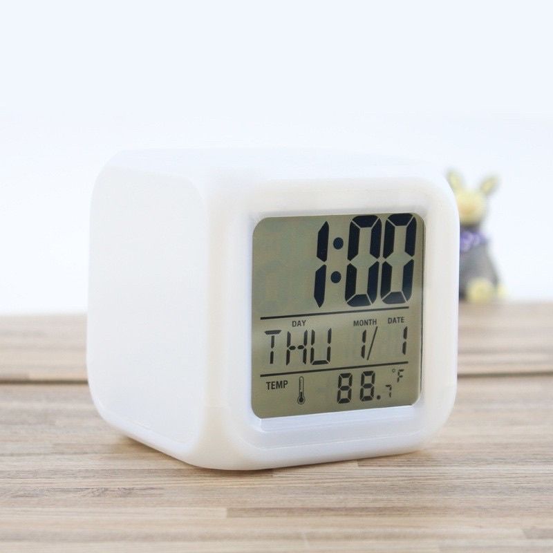 Mini Square Digital LED Clock (7 Colours) | Shopee Philippines