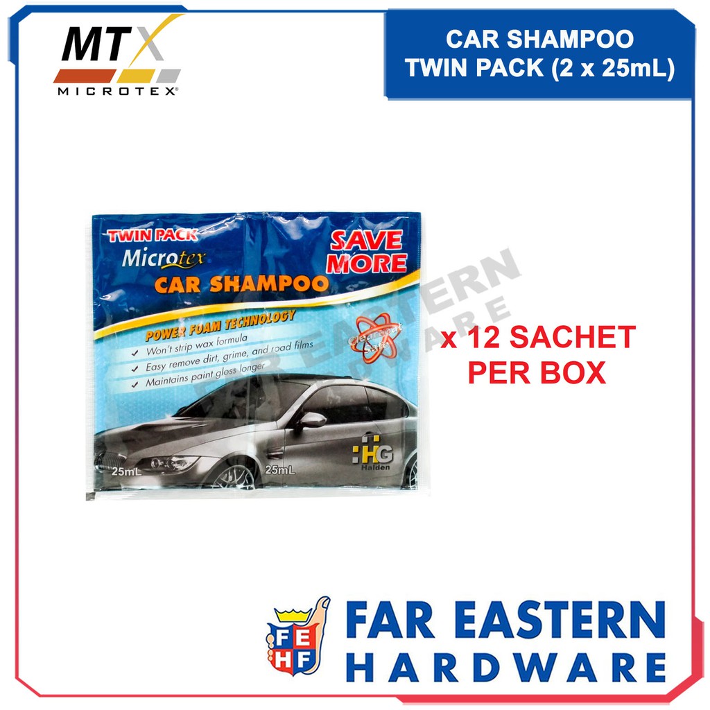 MICROTEX Car Shampoo 50mL Sachet x 12 (PER BOX) MTX | Shopee Philippines
