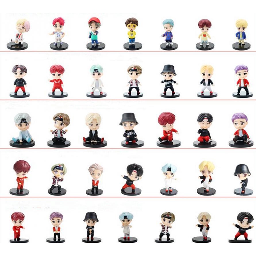 7Pcs/set BT-S TinyTAN Mini Figure Groups Anime Toy Dolls Idol PVC Model ...