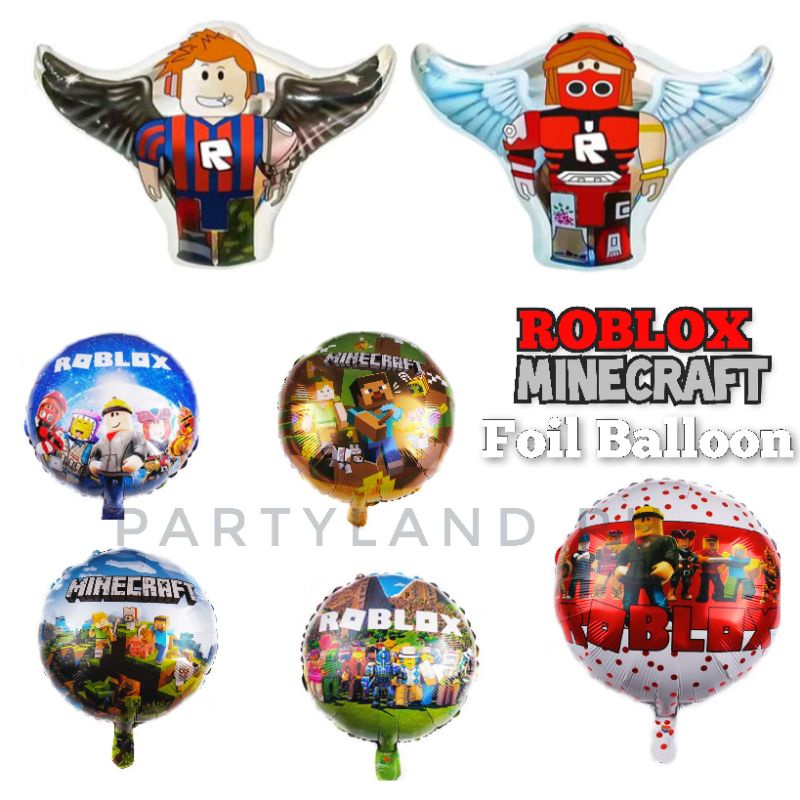 Roblox Minecraft Theme Round Foil Birthday Party Decoration | Shopee ...