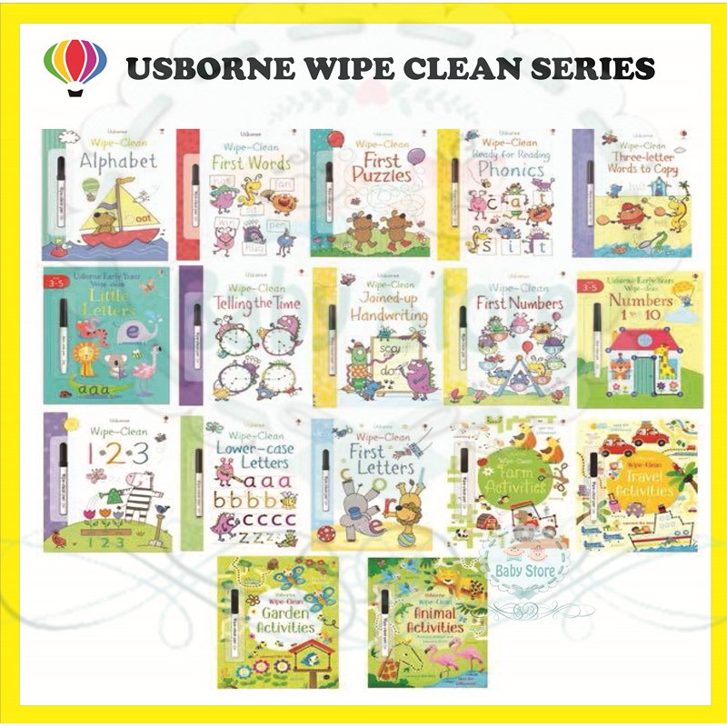 Usborne wipe clean NEW series | Shopee Philippines