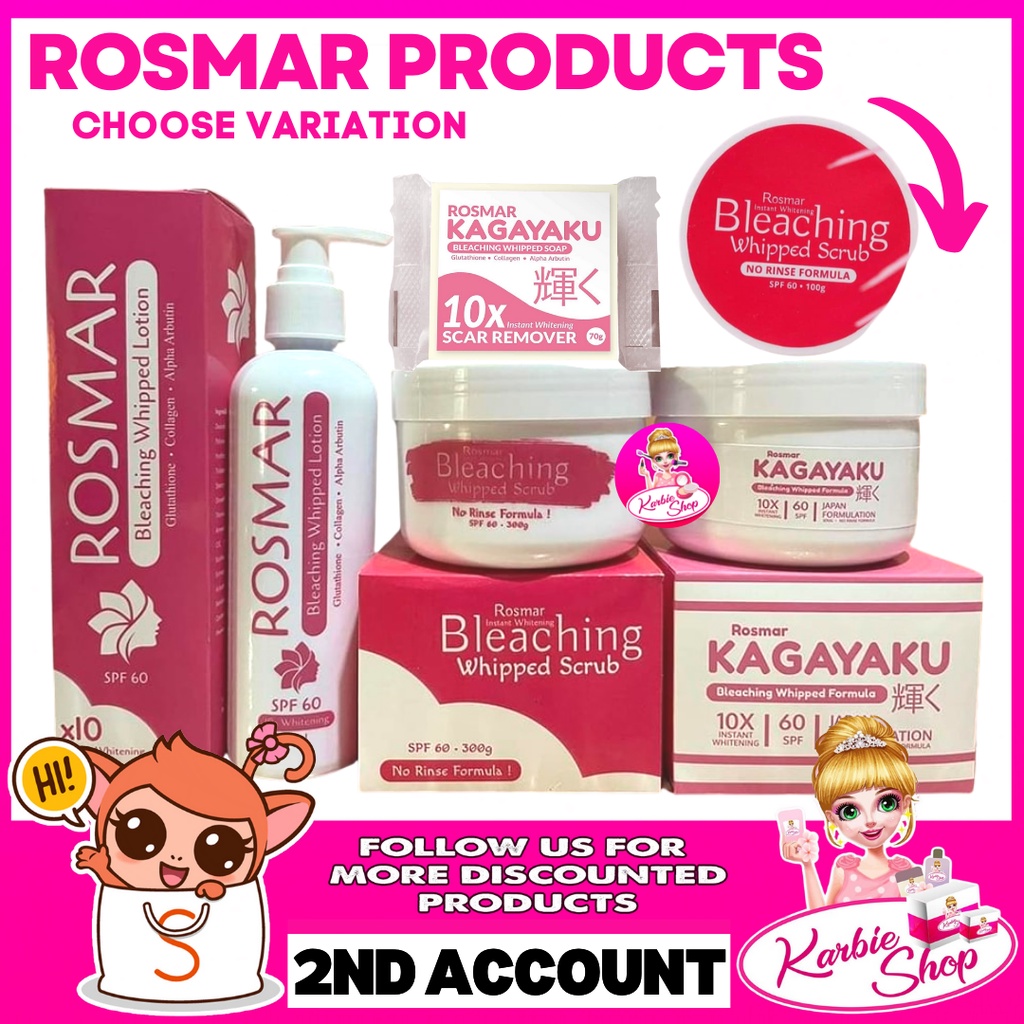 Legit Rosmar Bleaching Scrub 300g/100g| Whipped Soap | Kagayaku ...