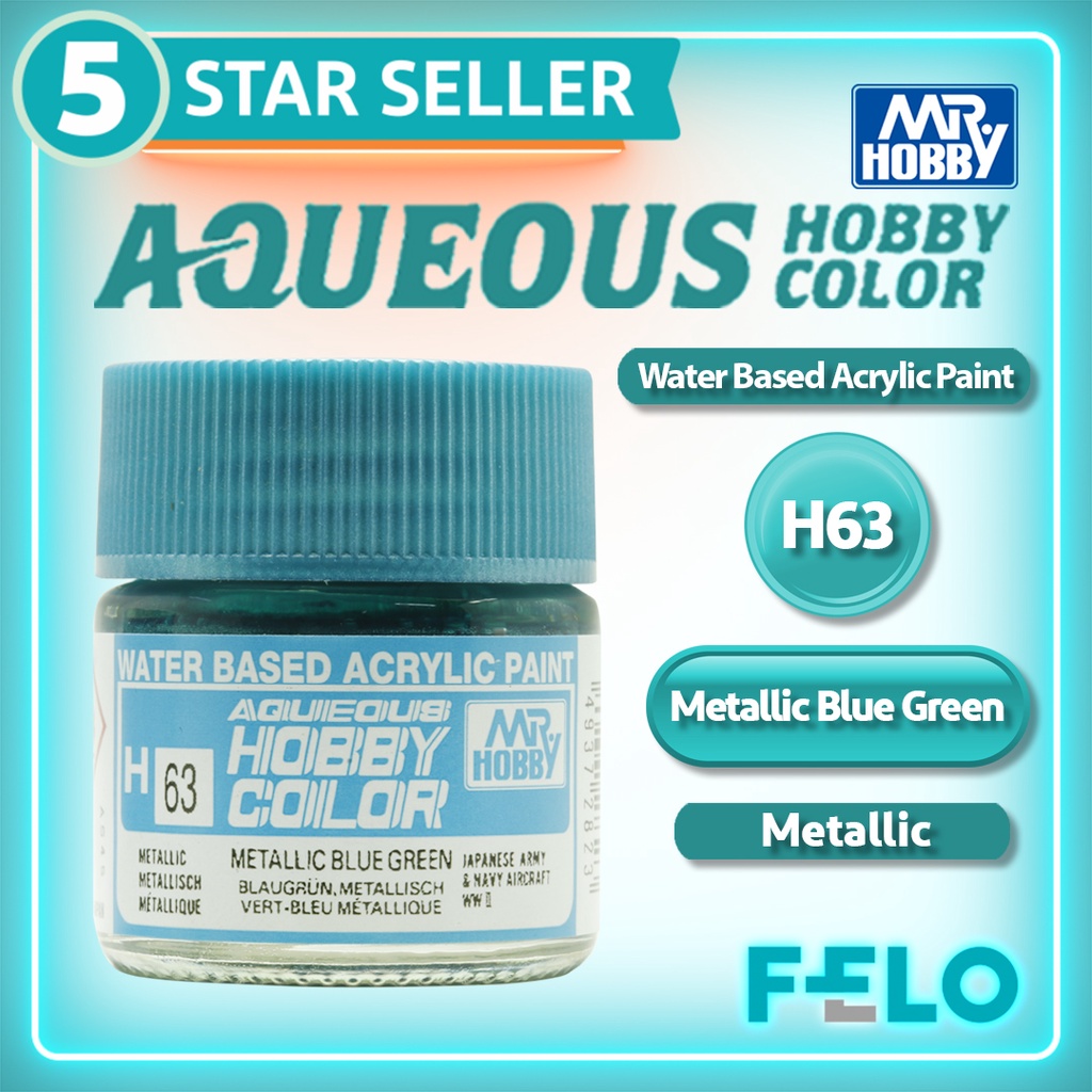 Aqueous H63 METALLIC BLUE GREEN/MR HOBBY H63/GUNDAM MOKIT Paint ...