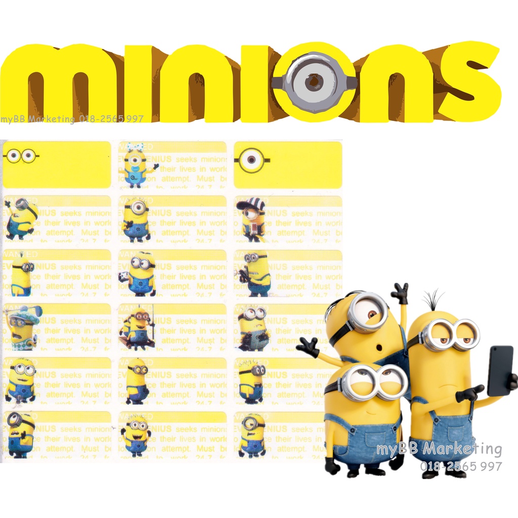 Minions Name Sticker (waterproof) | Shopee Philippines Minions Name Sticker (waterproof) | Shopee Philippines