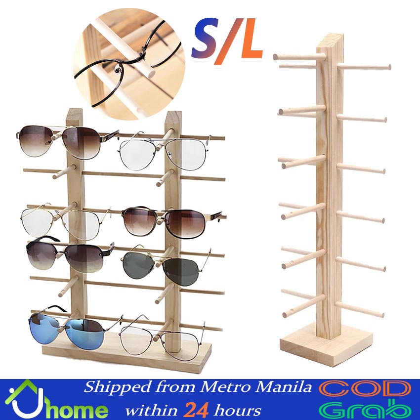 【SOYACAR】Wood Sunglass Display Rack Shelf Eyeglasses Show Stand ...