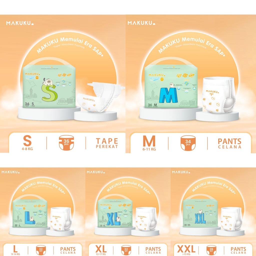 Makuku Air Diapers Comfort + Disposable Baby Diapers | Shopee Philippines