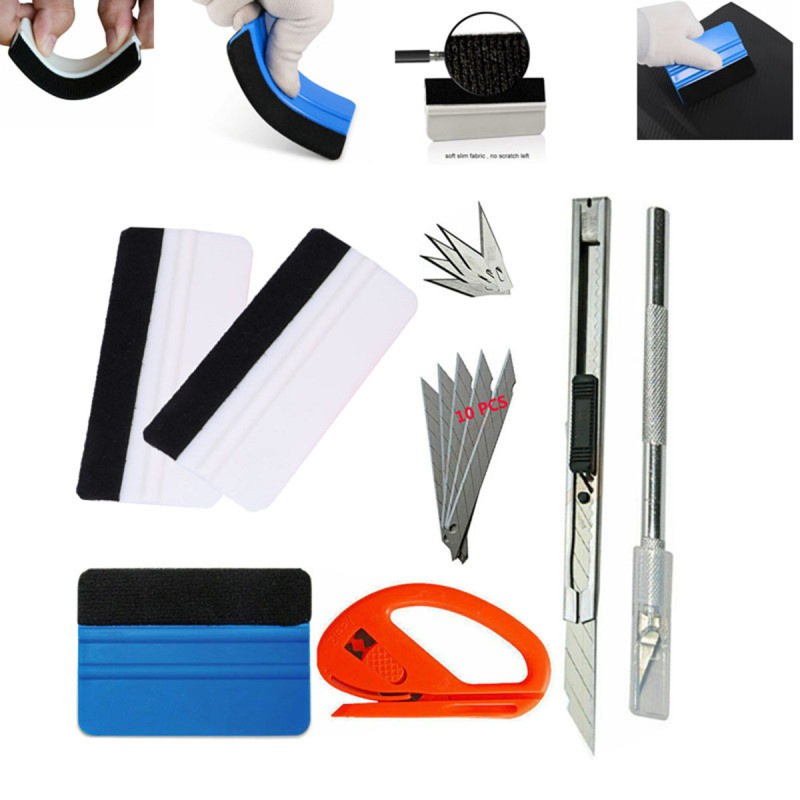 7pcs Professional Carbon Fiber Magnetic Stick Squeegee Cutter Vinyl ...