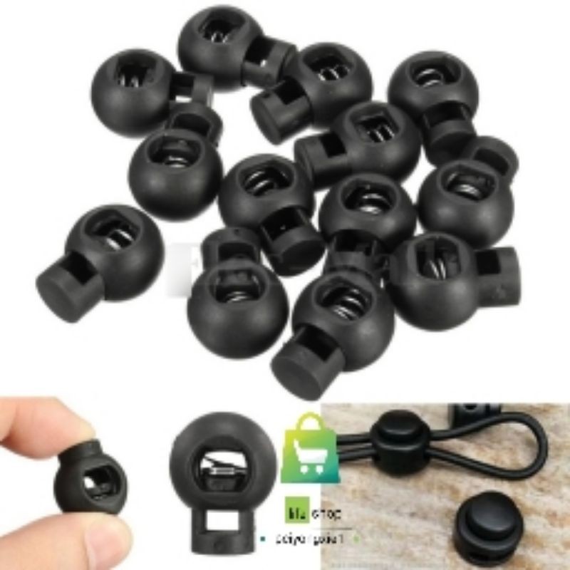 Spring Loed Plastic Round Toggle Stopper Cord Locks End XPY | Shopee ...