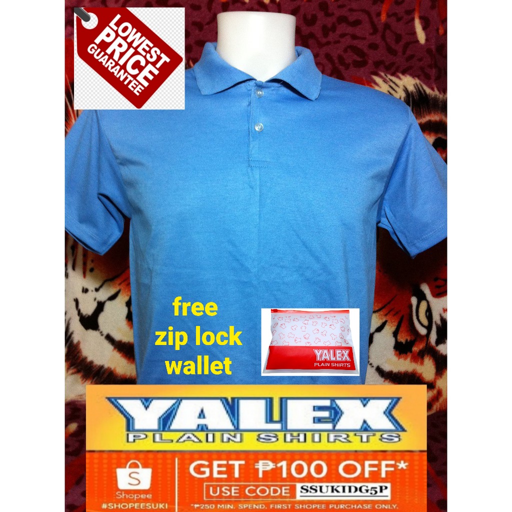 Yalex Plain Polo Shirts Light Blue - NO MINIMUM - adult | Shopee ...